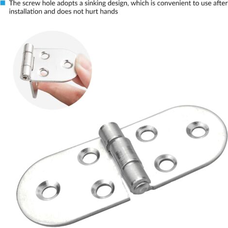 Juego de 6 bisagras plegables de acero inoxidable con tapa abatible ...