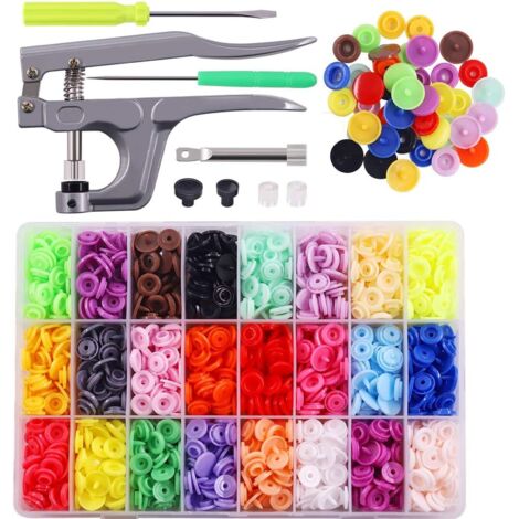 Juego de 384 botones a presión de plástico con alicates para coser ropa ...