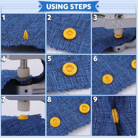 Juego de 384 botones a presión de plástico con alicates para coser ropa ...