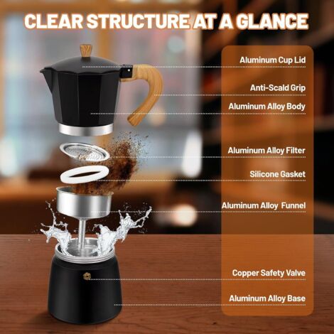 Cafetera exprés de aluminio con cafetera moka y percolador, cafetera ...