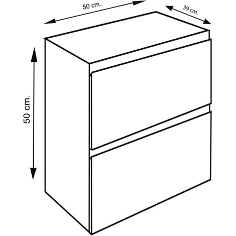 Ensemble meuble vasque gain de place LOKI profondeur réduite 39 cm ...
