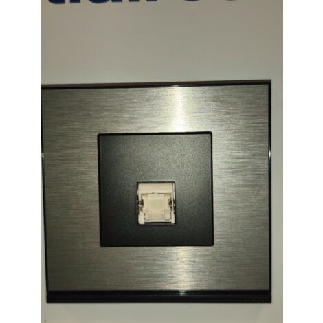 KIT PRISE RJ45 GALLERY FINITION ACIER/NOIR GAL-RJ-ACI-N