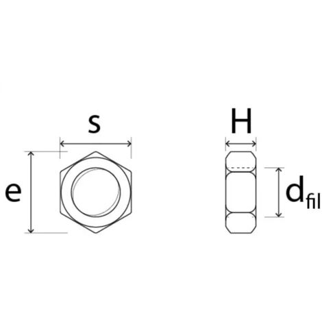 Dado esagonale m8 x 1,25 mm zn5588 confezione 25 pezzi