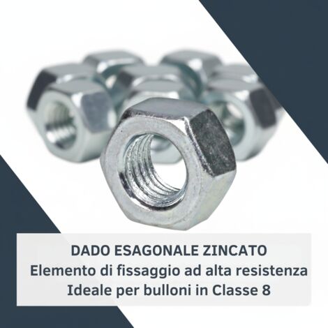 Dado esagonale m8 x 1,25 mm zn5588 confezione 25 pezzi