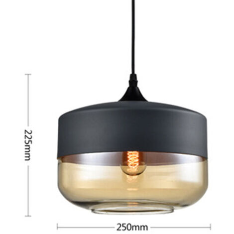 Lustre suspension rétro design cylindre aplati pour salon et salle à ...