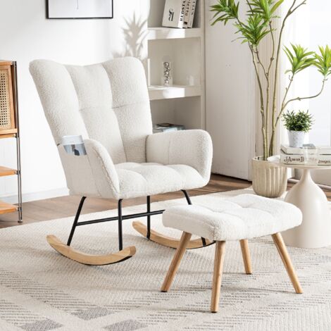 Rocking chair, avec repose-pieds, poche latérale, dossier, accoudoirs ...