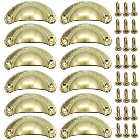 12 PCS Golden Shell Door Handle Retro 82mm Furniture Drawer Vintage ...