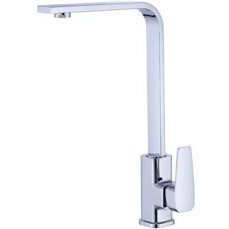Square kitchen faucet, hot and cold kitchen sink faucet, flat tube with ...