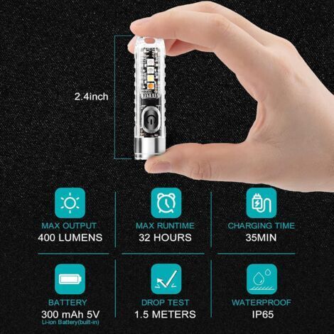 Portable Mini LED Flashlight – USB Rechargeable with Light Alert ...