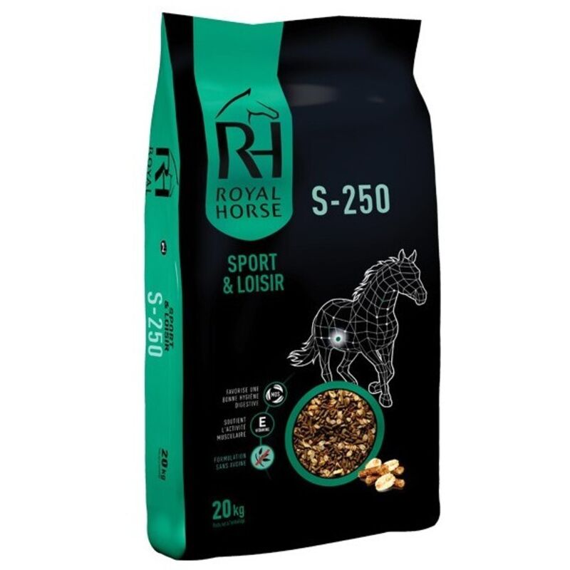 Alimento para caballos con copos S250 20 kg Royal Horse