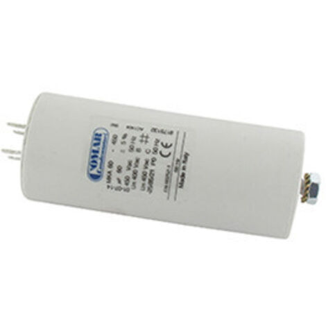 Condensador eléctrico universal de 60 Uf - Montaje M8, ø: 50mm, H: 117mm