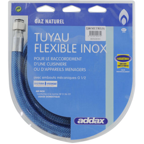 Flexible de acero inoxidable para gas natural 2m - Addax