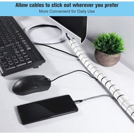 AGE Cache Cable Blanc, 2m - 22mm Gaine Souple Electrique Cable ...
