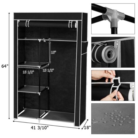 64 "tissu Non tissé Portable placard organisateur de rangement armoire ...