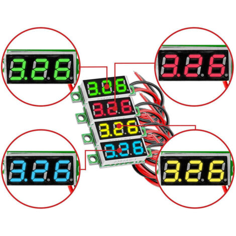 5 x 0.28 inch Mini Digital Voltmeter avec 7-Segment LED Display 2.5V ...