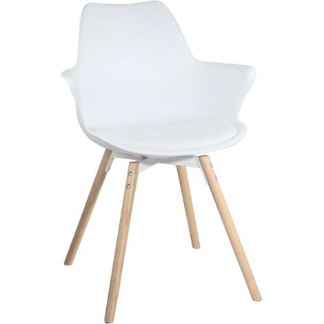 Moti Lot de 2 chaises de cuisine scandinaves avec pieds en bois et ...