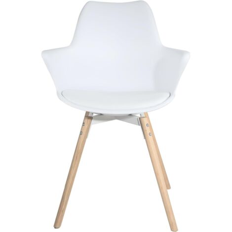 Moti Lot de 2 chaises de cuisine scandinaves avec pieds en bois et ...