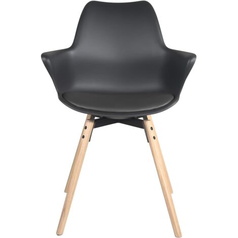 Moti Lot de 2 chaises de cuisine scandinaves avec pieds en bois et ...