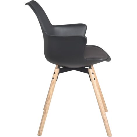 Moti Lot de 2 chaises de cuisine scandinaves avec pieds en bois et ...