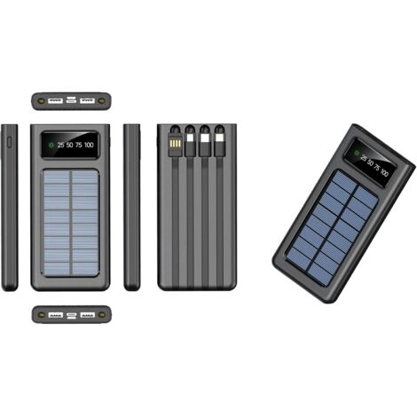 Batterie Externe Solaire, 20000mAh Power Bank, Batterie Portable avec ...