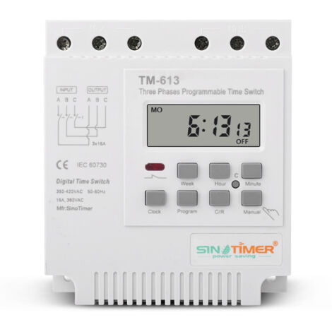 Tinor – Relais temporisé programmable 380V 16A – Relais hebdomadaire ...