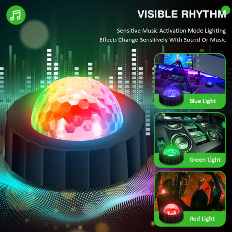 Tragbare Disco-Licht, schwarze Mini-Discokugel USB-wiederaufladbar ...