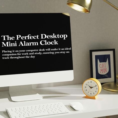 Montre analogique vintage, sans tic-tac, métal/ABS, orange