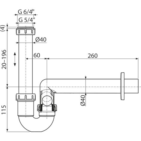 Alcadrain siphon pour condensat gouttant DN40