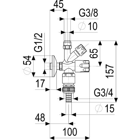 JS VENTIL D'ANGLE COMBINÉ, NON AUTO-RESSORTANT, RB, SV, POIGNÉE DESIGN ...