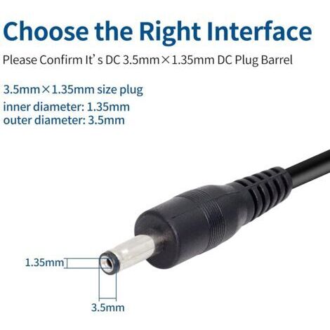 2er-Pack 5 V DC Stromkabel, USB 2.0 Stecker auf DC 3.5 mm x 1.35 mm ...