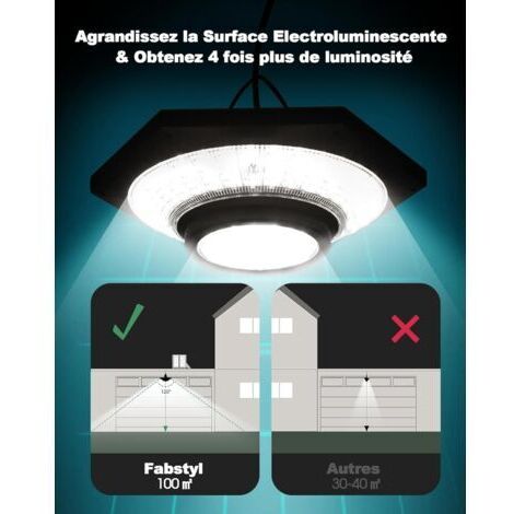 Lampe solaire interieur exterieur 228 LED 5 modes eclairage jardin ...
