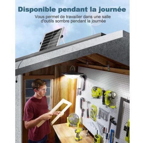 Lampe solaire interieur exterieur 228 LED 5 modes eclairage jardin ...