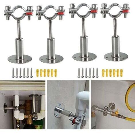 Piece stainless steel wall bracket for pipes with 19-22 mm diameter ...