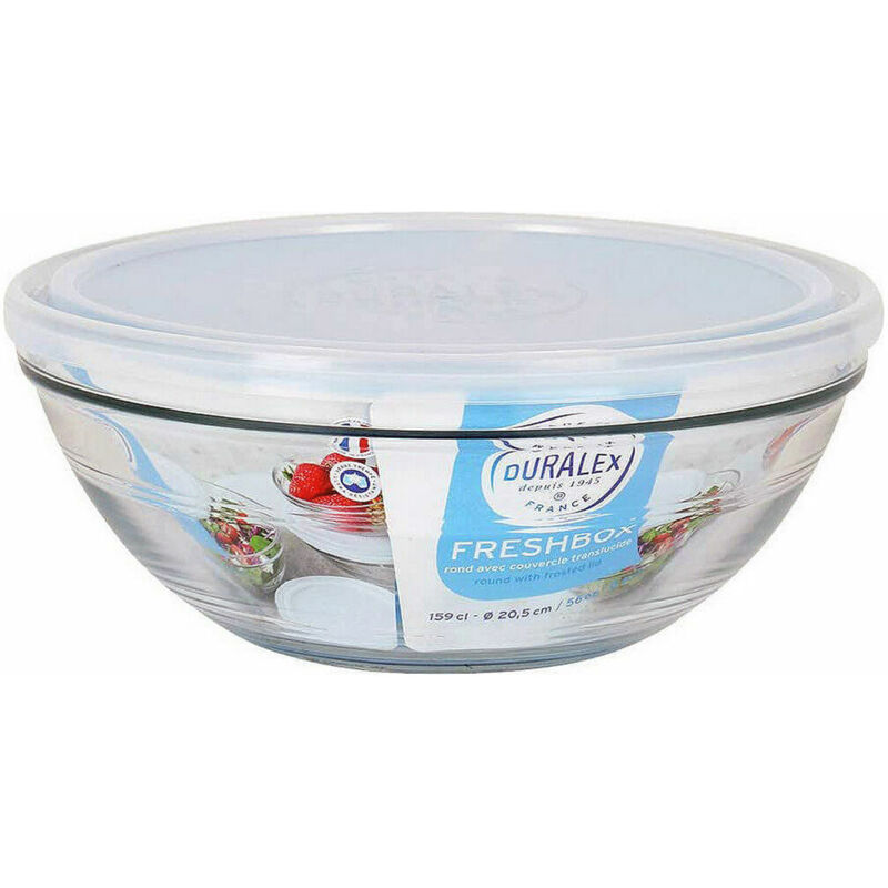 BigBuy Home Bol Freshbox transparent avec couvercle (20,5 cm)