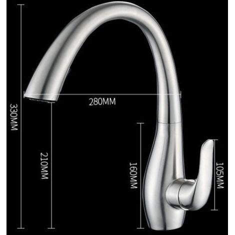 Robinet de cuisine professionnel avec bec rotatif à 360 degrés ...