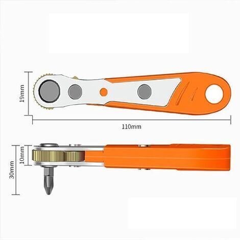 11-piece bit set, consisting of 10 bits and 1 mini ratchet