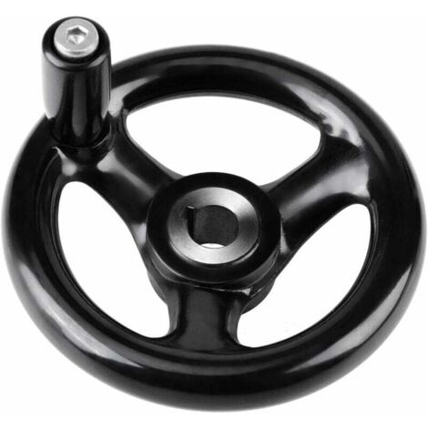 Handwheel – Black, three-spoke round handwheel. Plastic handwheel with ...
