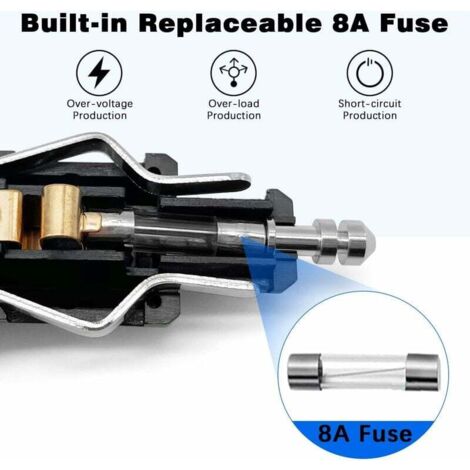 2pcs Universal 12V/24V Cigarette Lighter Plugs with 8A Fuse, Male ...