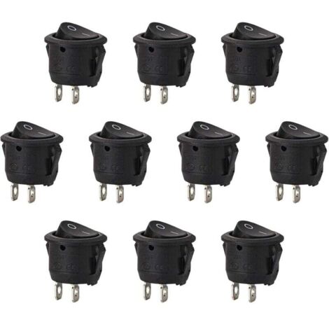 10pcs Round Toggle Switch with Latching Function (SPST Push Button) 2 ...