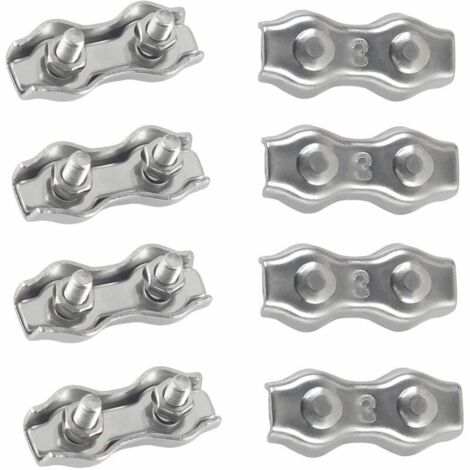 M3 Duplex Clamps, 304 Stainless Steel Cable Clamps for Wire Ropes ...