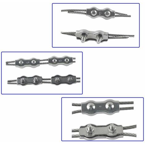 M3 Duplex Clamps, 304 Stainless Steel Cable Clamps for Wire Ropes ...