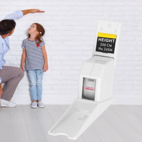 Tape Measure, 2 Meter, Retractable Height Gauge for Kids and Adults (White)