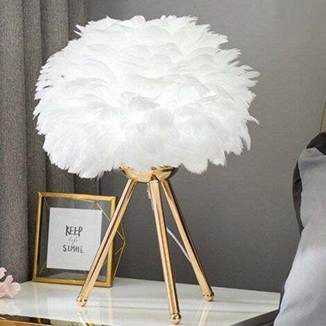Spring LED Table Lamp with Button, Decorative Light, Dimmable, Gold ...