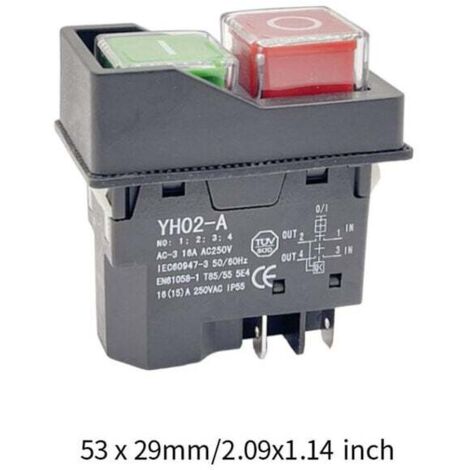 Waterproof Magnetic Switch, 4-Pole Push Button On/Off Switch, Start ...