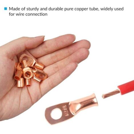 60pcs Automotive Machinery Copper Crimp Ring Terminals, Bolt Hole ...