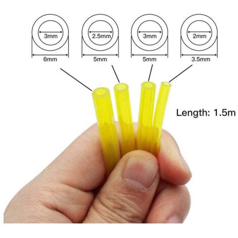 4pcs 1.5m Long Fuel Hose, Universal Fuel Line, Yellow-Transparent, for ...