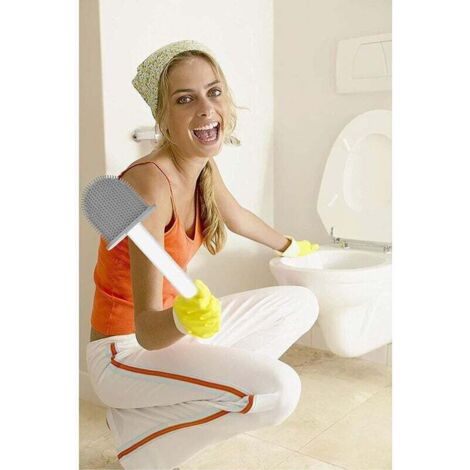 Wall-mounted silicone toilet brush with holder, including water filter ...