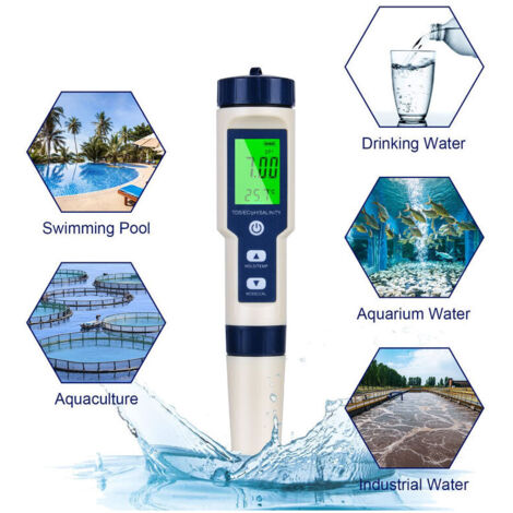 in 1 Electronic pH Meter Tester, pH Meter with Backlit LCD Screen ...