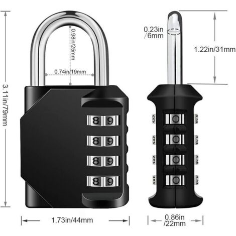 Combination Lock, 4-Digit Combination Lock, Gym Lock, School Locker ...