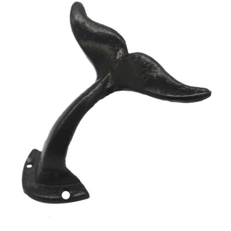 Set of 1 Black Whale Fin Hook, Cast Iron Whale Fin Wall Hook ...